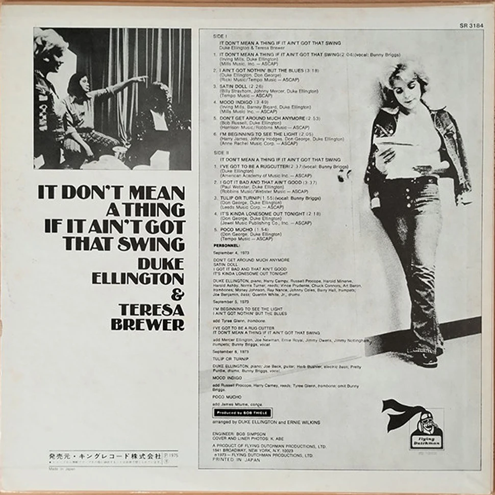 Duke Ellington & Teresa Brewer - It Don't Mean A Thing If It Ain't Got ...