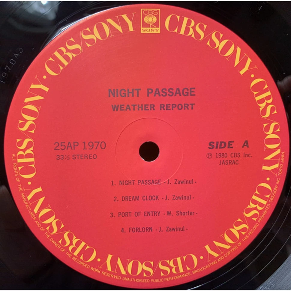Weather Report - Night Passage - Vinyl LP - 1980 - JP - Original | HHV