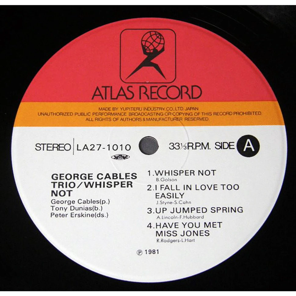 George Cables Trio - Whisper Not - Vinyl LP - 1981 - JP - Original | HHV