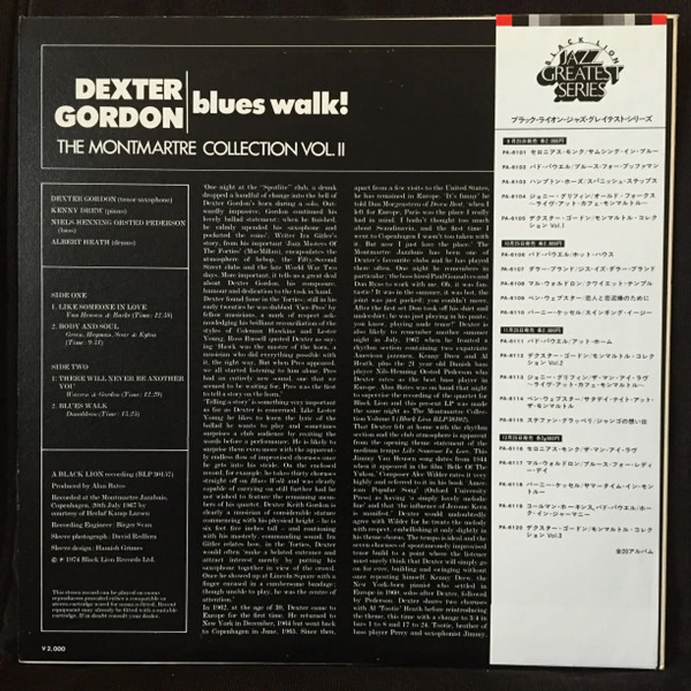 Dexter Gordon - Blues Walk! The Montmartre Collection Vol. II - Vinyl ...