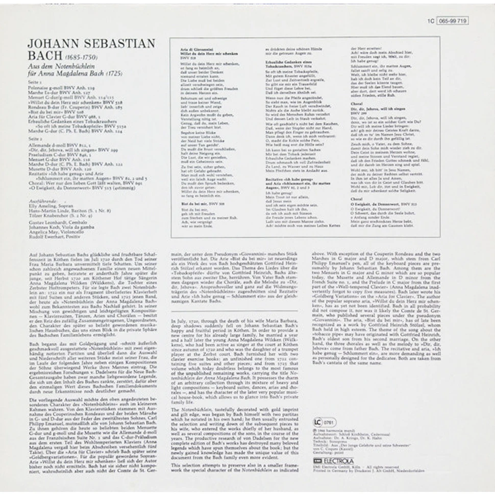 Elly Ameling ∙ Gustav Leonhardt ∙ Hans-Martin Linde - Aus Dem ...