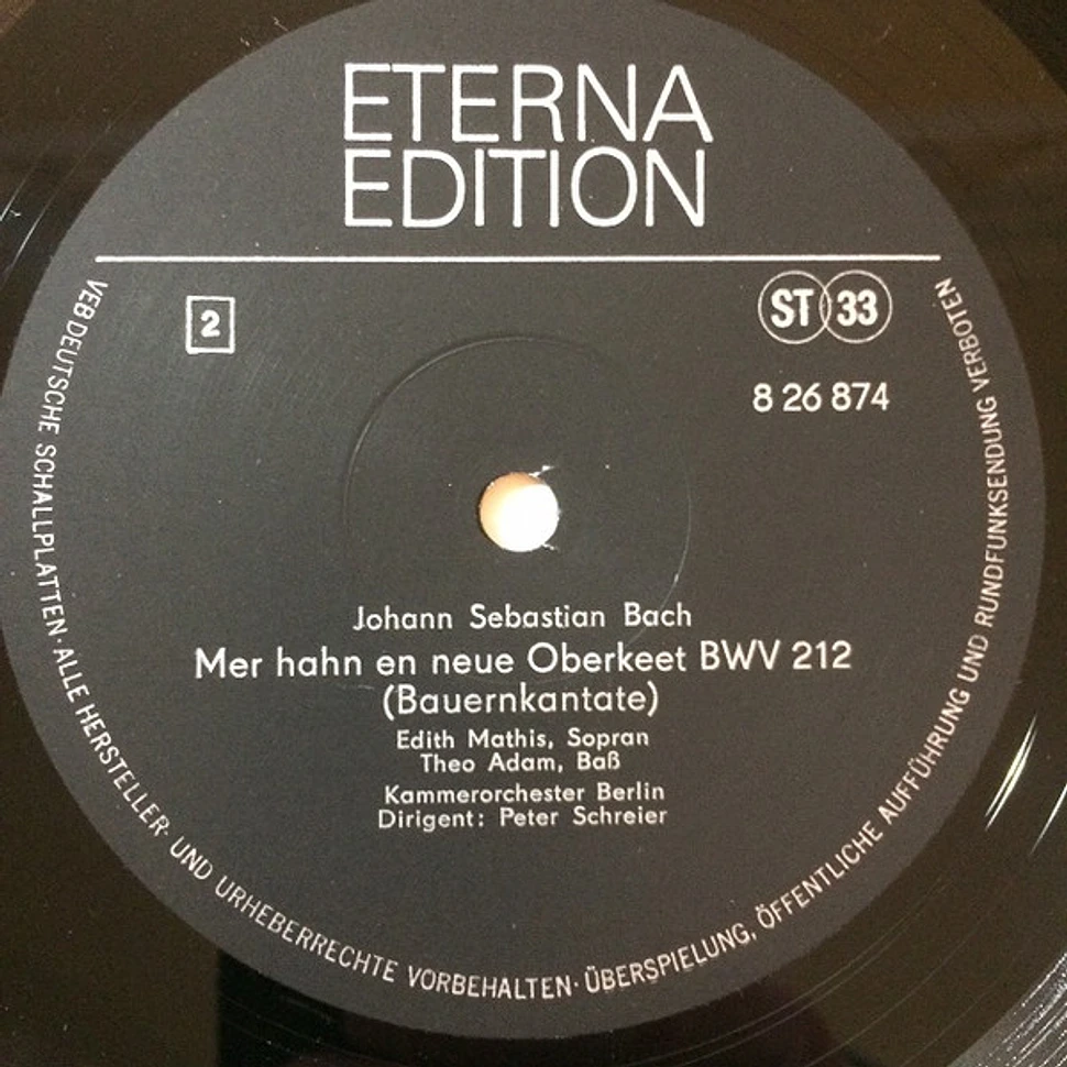 Johann Sebastian Bach, Edith Mathis, Peter Schreier, Theo Adam ...