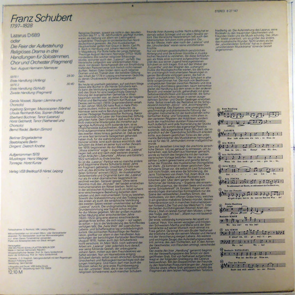 Franz Schubert - Carola Nossek, Ingeborg Springer, Ursula Reinhardt ...