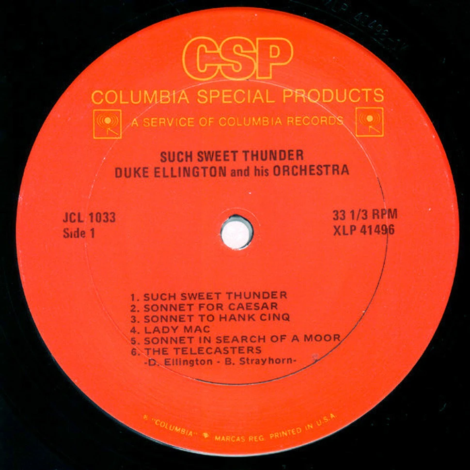 Duke Ellington And His Orchestra - Such Sweet Thunder - Vinyl LP - 1973 ...