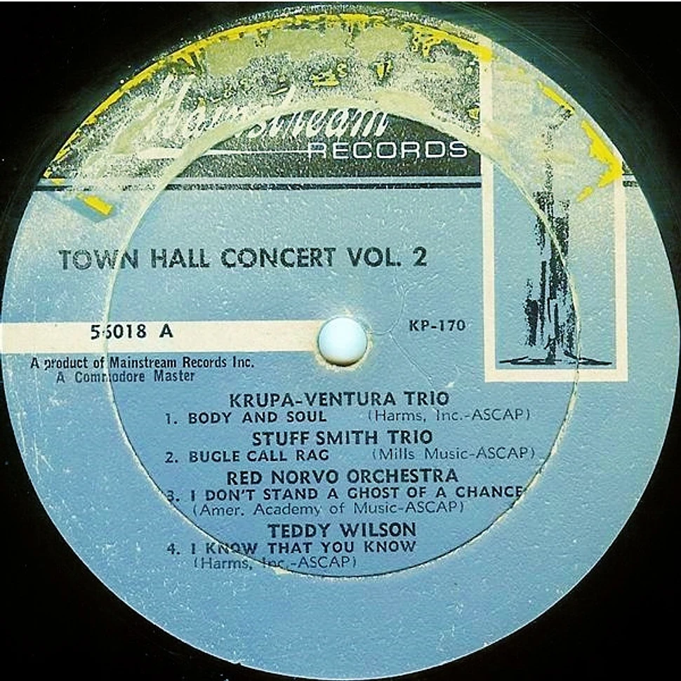 V.A. - Town Hall Concert Volume 2 - Vinyl LP - 1968 - US - Original | HHV