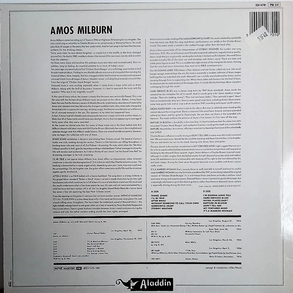 Amos Milburn - 13 Unreleased Masters - Vinyl LP - 1983 - FR - Original ...