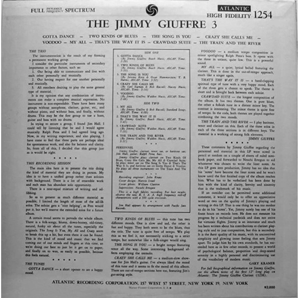The Jimmy Giuffre Trio - The Jimmy Giuffre 3 - Vinyl LP - 1975 - JP ...