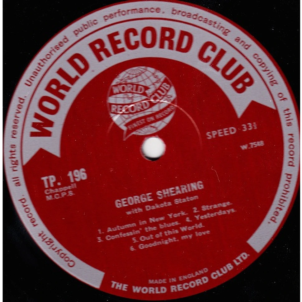 George Shearing With Dakota Staton - George Shearing With Dakota Staton ...