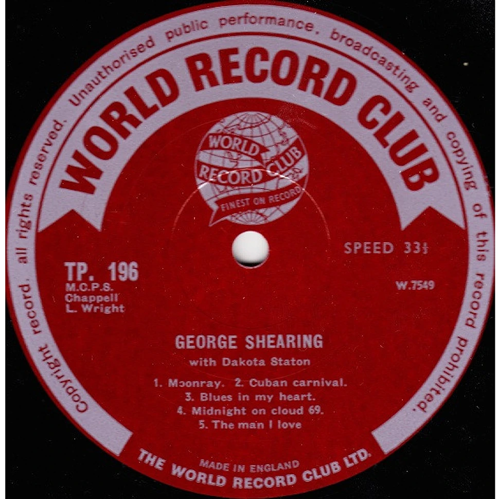 George Shearing With Dakota Staton - George Shearing With Dakota Staton ...