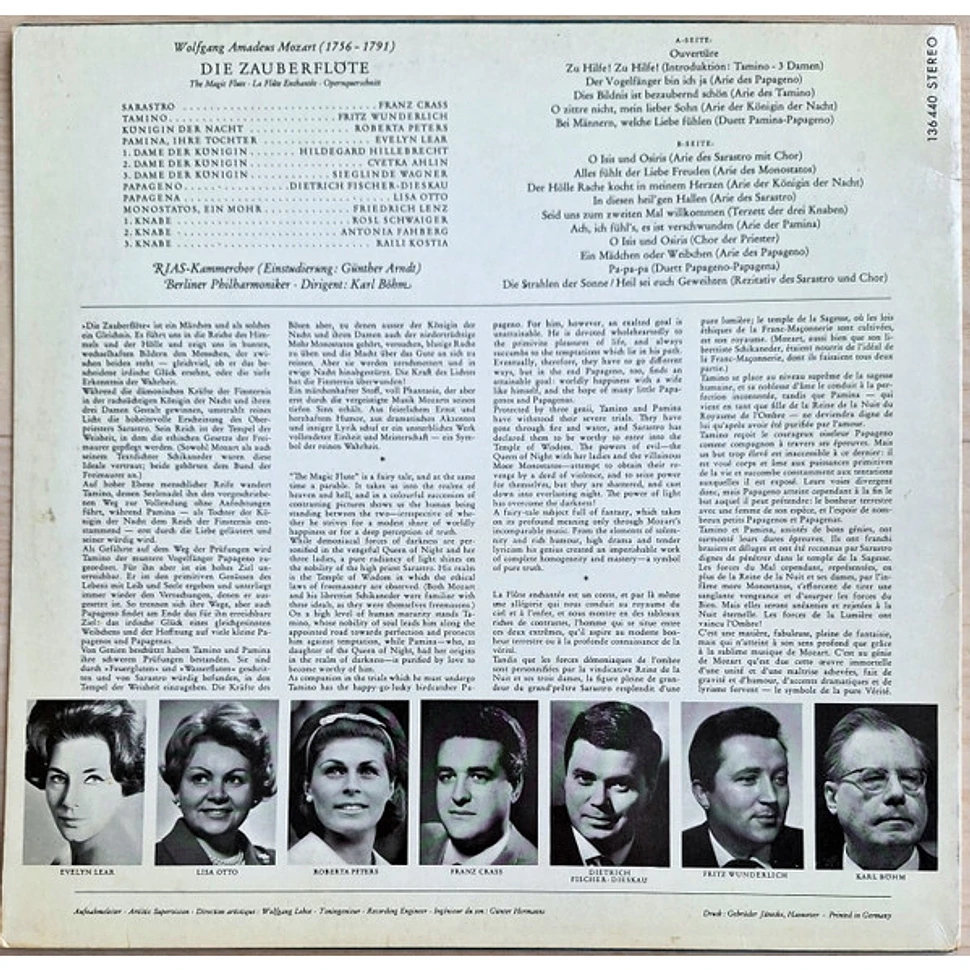 Wolfgang Amadeus Mozart • Karl Böhm • Evelyn Lear • Roberta Peters ...