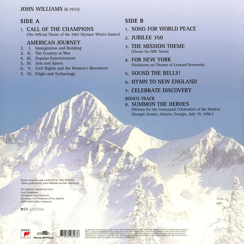 John Williams - OST Call Of The Champions - Vinyl LP - 2024 - EU ...