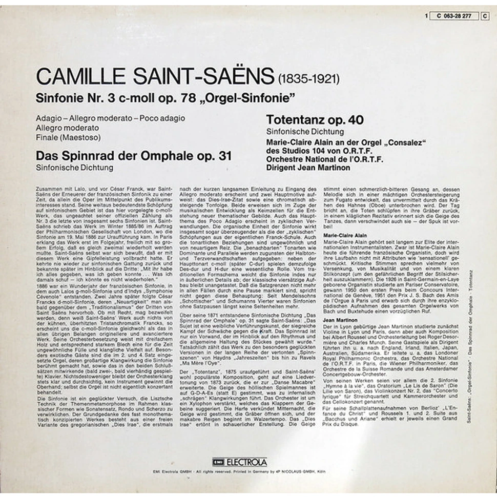 Camille Saint-Saëns - Marie-Claire Alain, Orchestre National De France ...