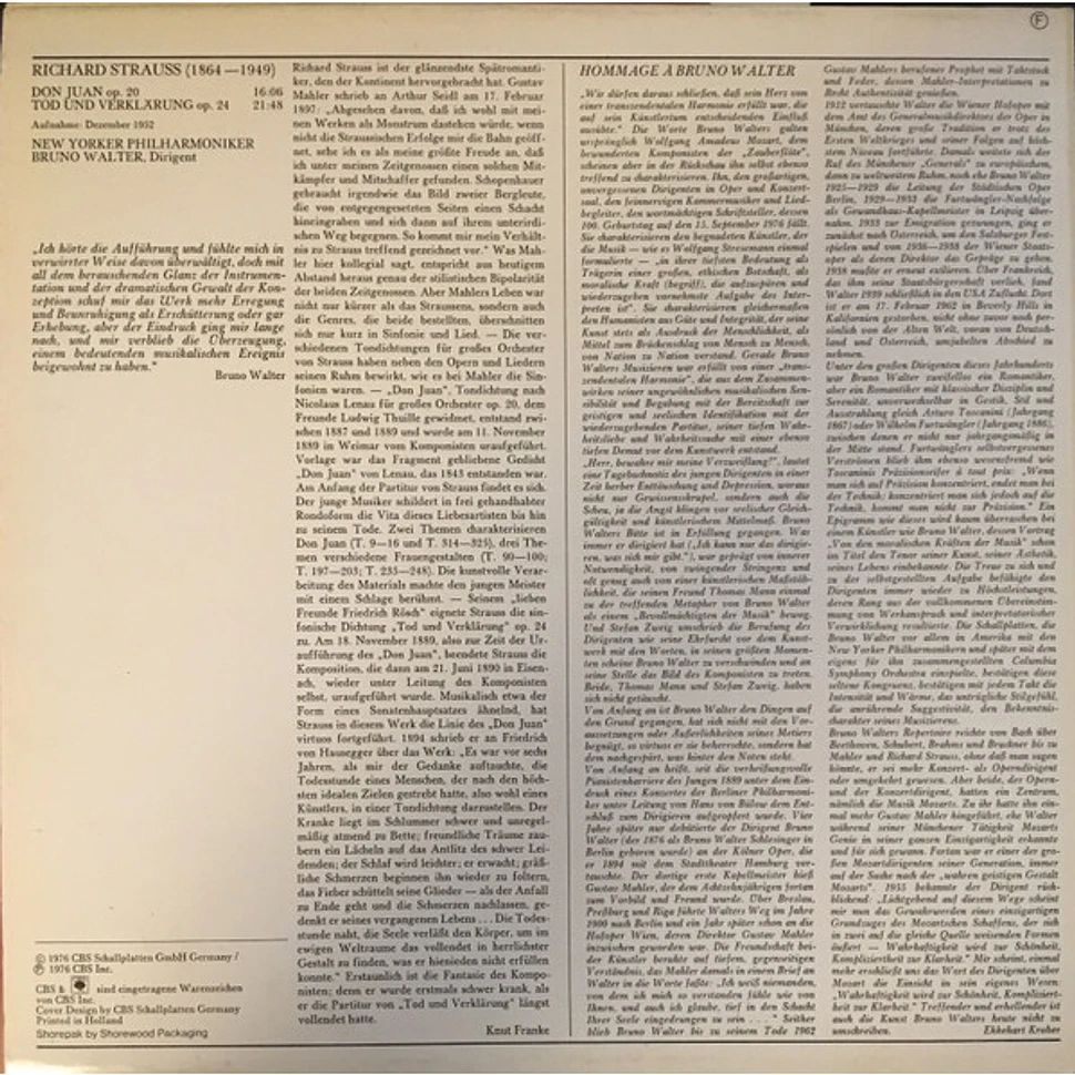 Richard Strauss - Bruno Walter, New York Philharmonic - Don Juan Op.20 ...