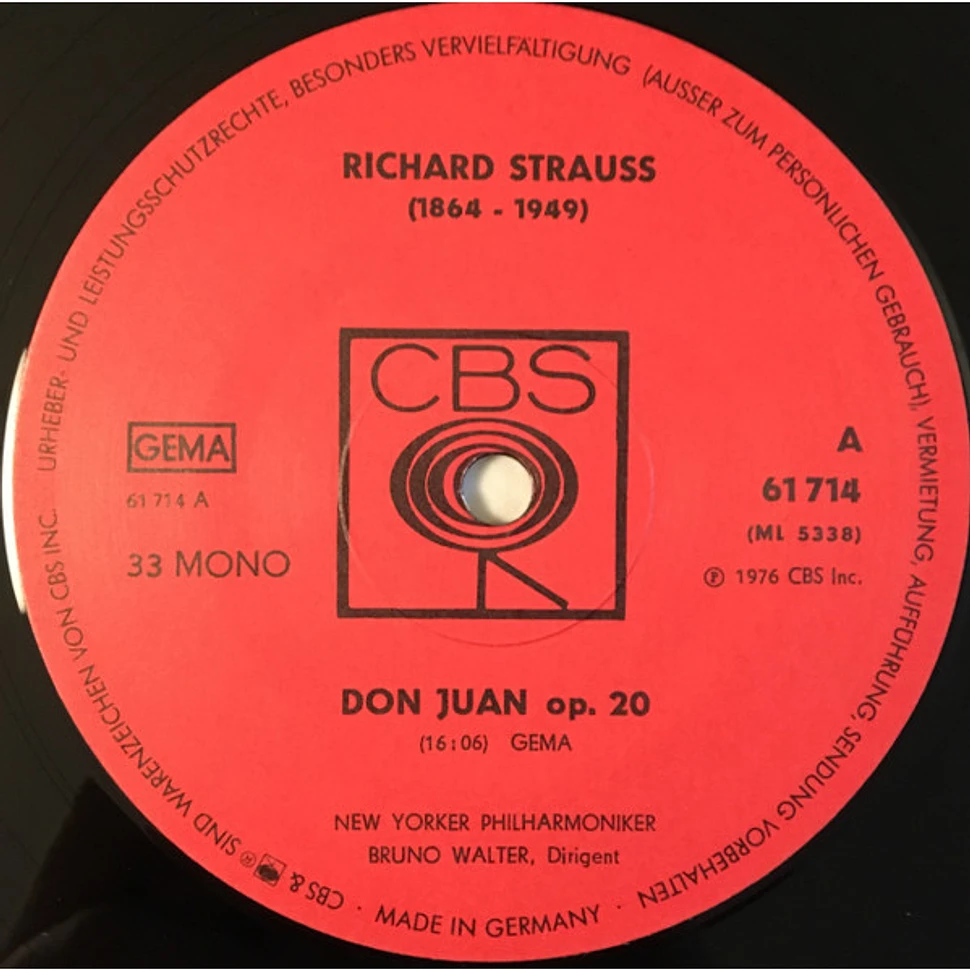 Richard Strauss - Bruno Walter, New York Philharmonic - Don Juan Op.20 ...