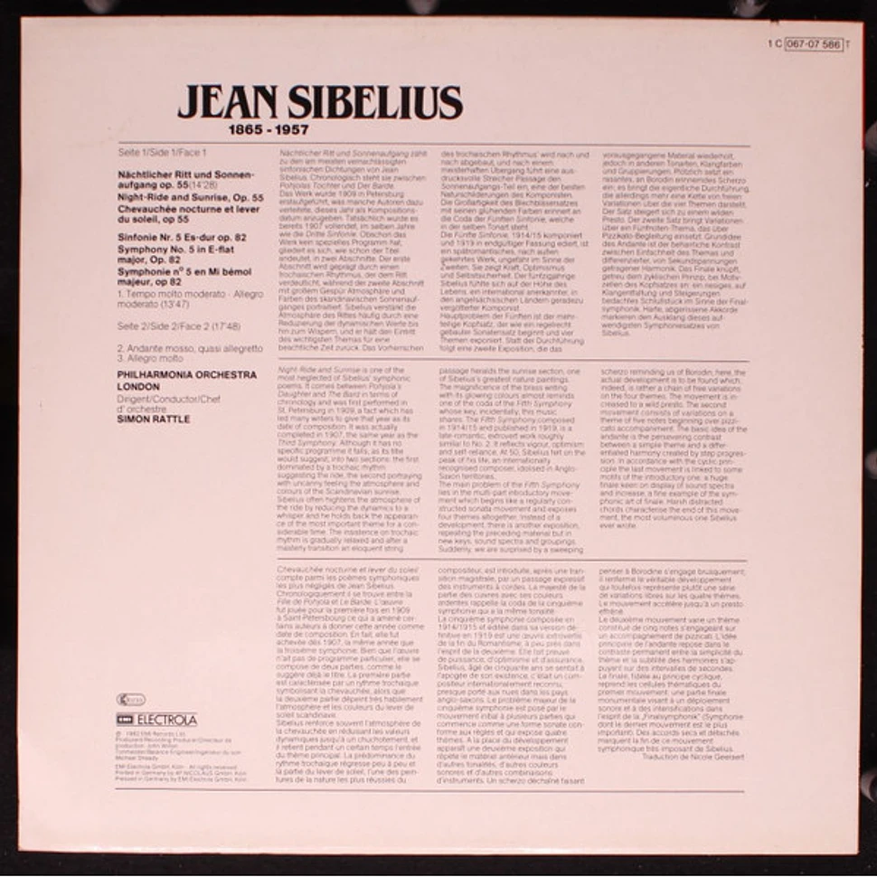 Jean Sibelius - Sir Simon Rattle, Philharmonia Orchestra - Sinfonie Nr ...