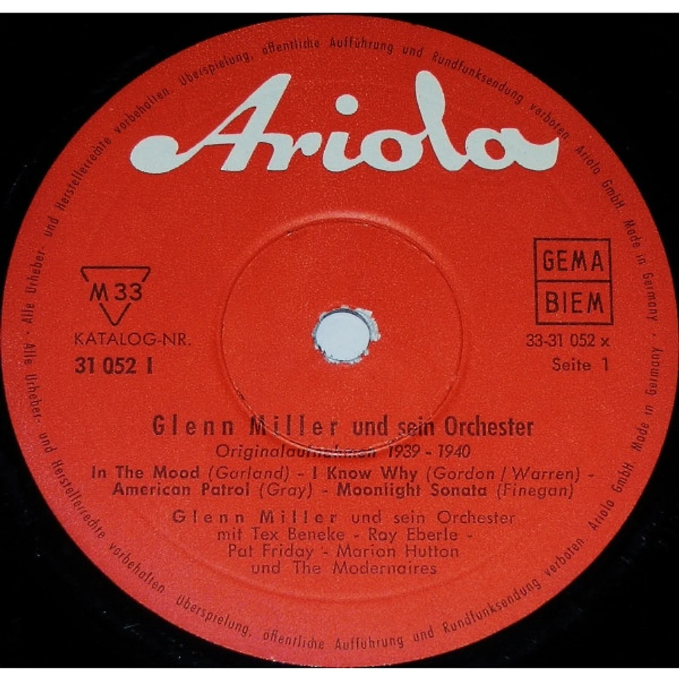 Glenn Miller And His Orchestra Mit Tex Beneke · Ray Eberle · Pat Friday ...
