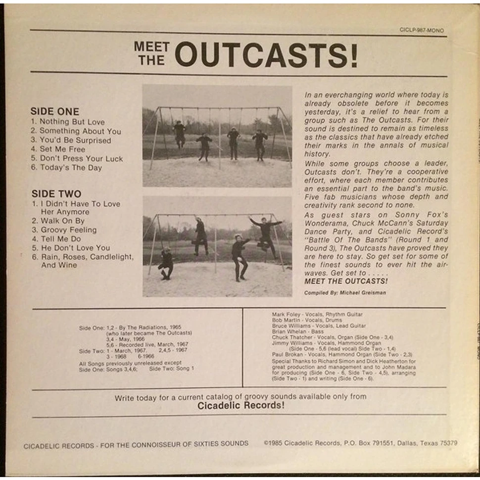 The Outcasts - Meet The Outcasts! - Vinyl LP - 1985 - US - Original | HHV
